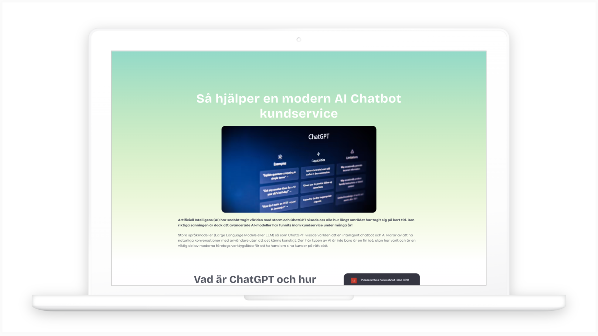 Förbättra din kundservice med en AI Chatbot - Lime Technologies