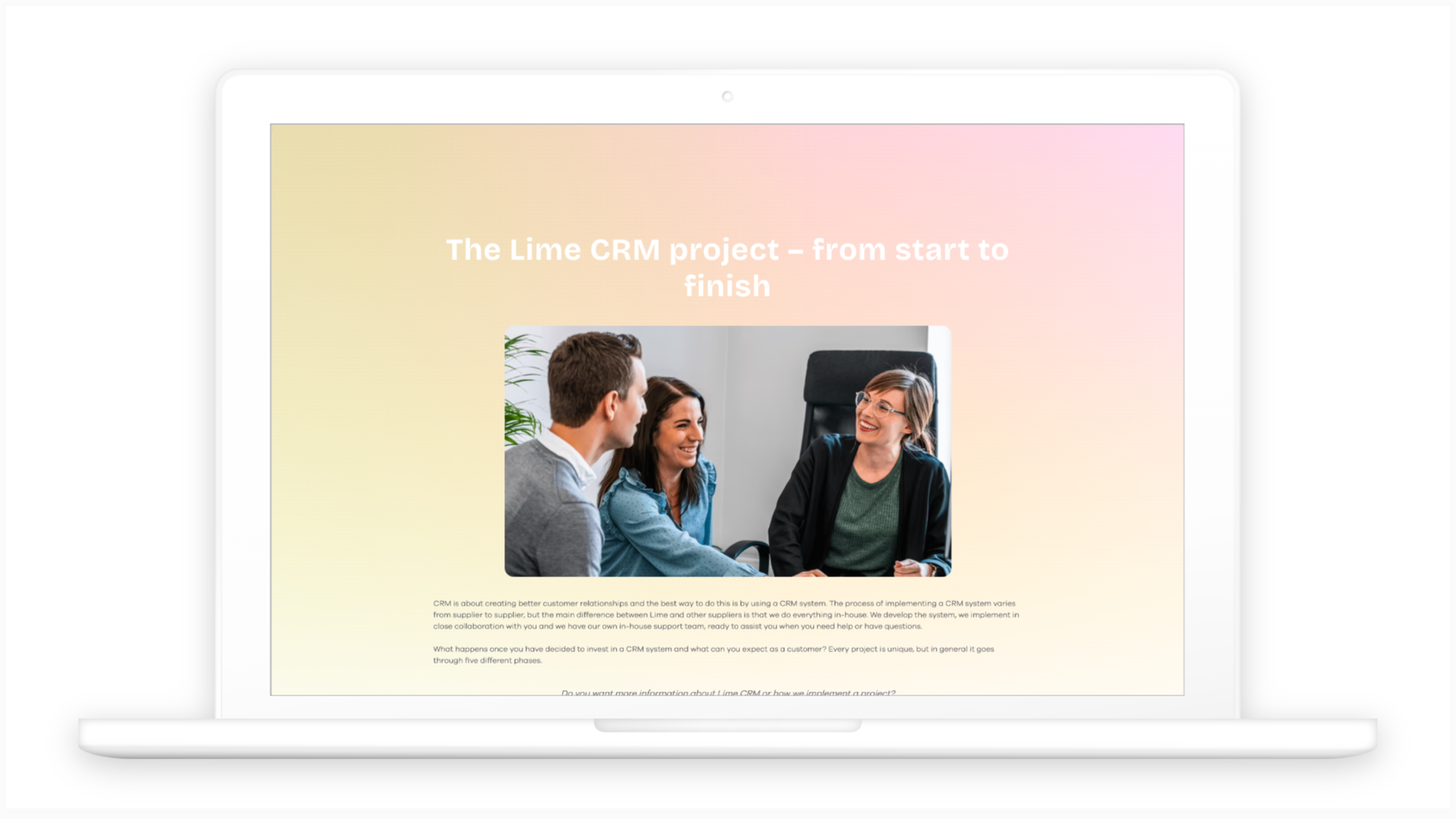 Your CRM project with us at Lime - Lime Technologies